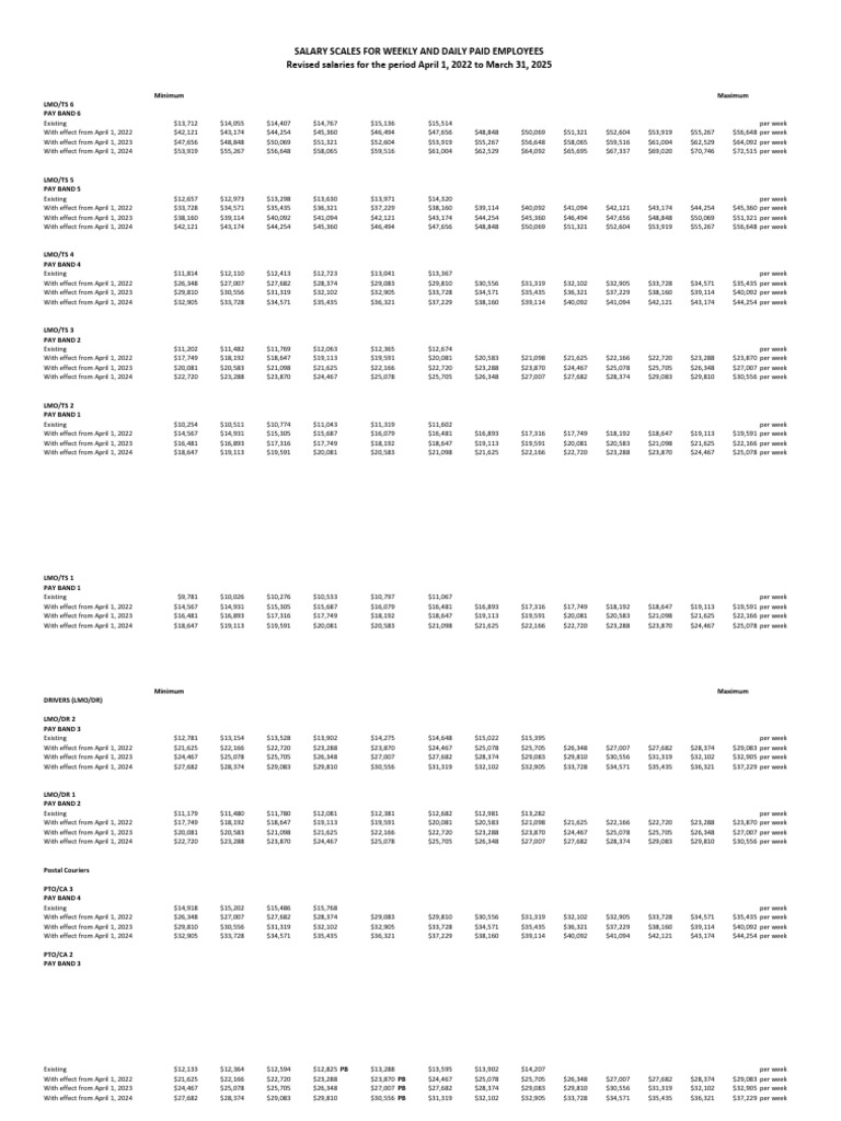 2025 Salary Scales Overview | PDF | Salary | Labor