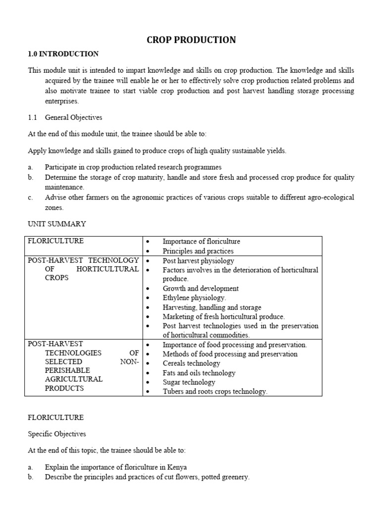 CROP PRODUTION Notes Print-1 | PDF | Cellular Respiration | Food ...