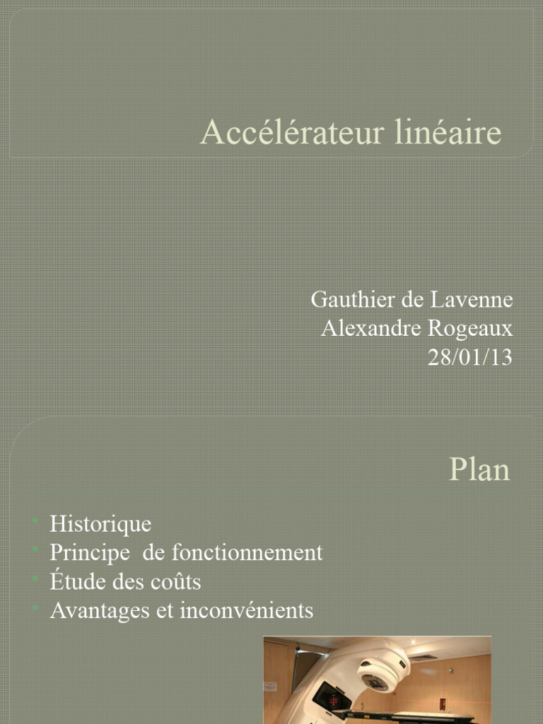 Accelerateur Lineaire - Rogeaux-Delavennedelamontoise | PDF ...