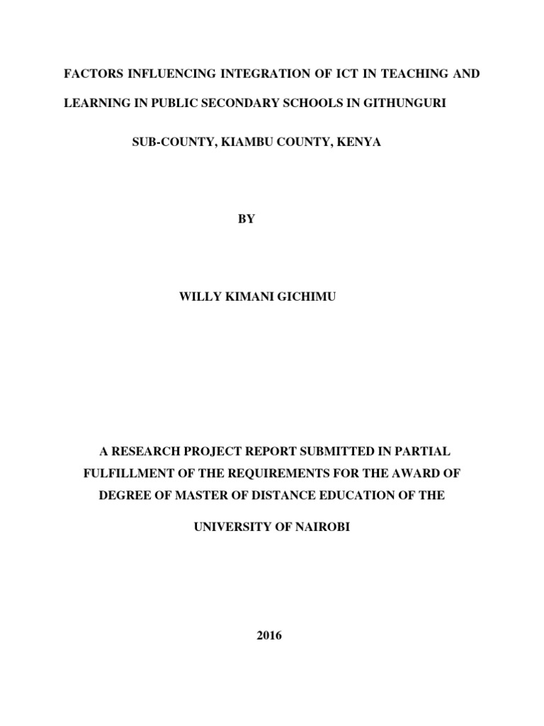 ICT Integration in Kenyan Secondary Schools | PDF | Educational ...