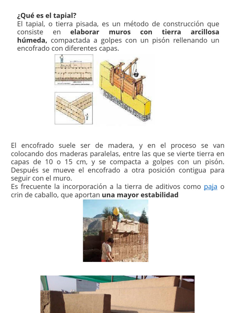 Construcción con Tapial: Ventajas y Orígenes | PDF | Naturaleza ...