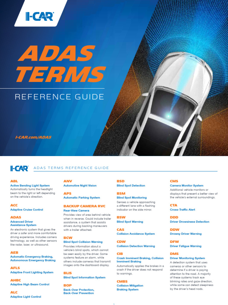 ADAS Terms Reference Guide | PDF | Automotive Technologies ...