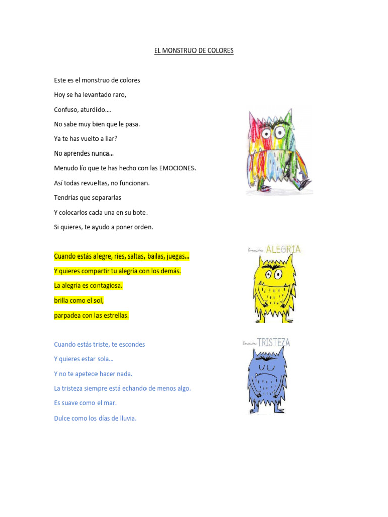 El Monstruo de Colores | PDF