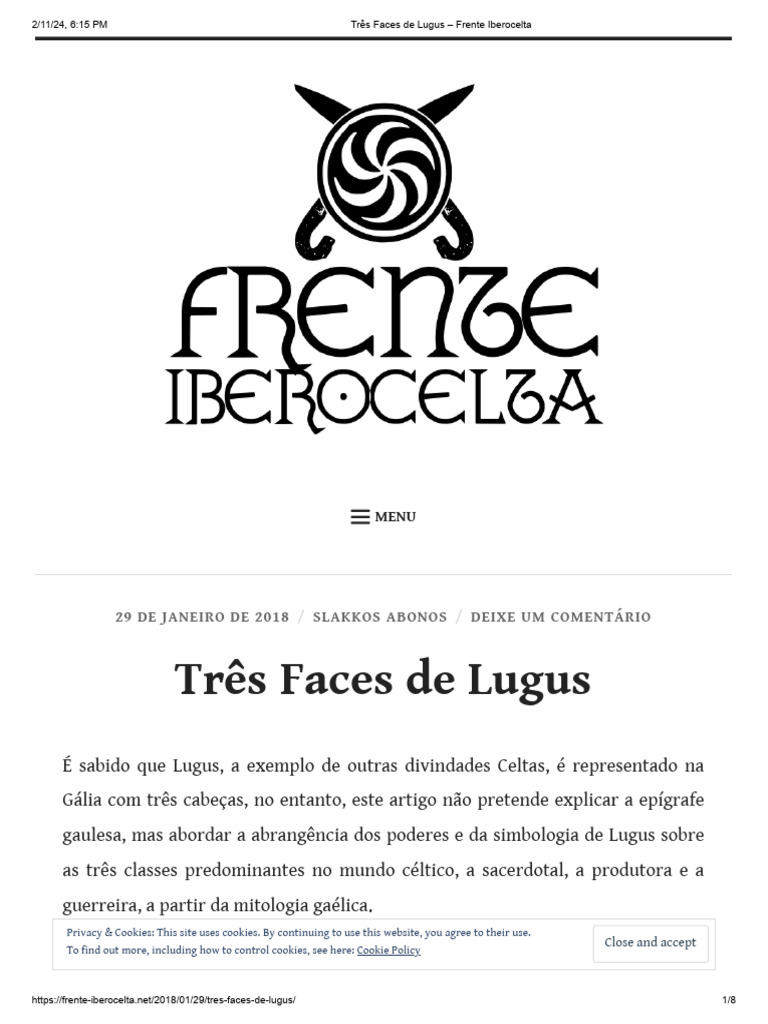 Três Faces de Lugus na Mitologia Gaélica | PDF