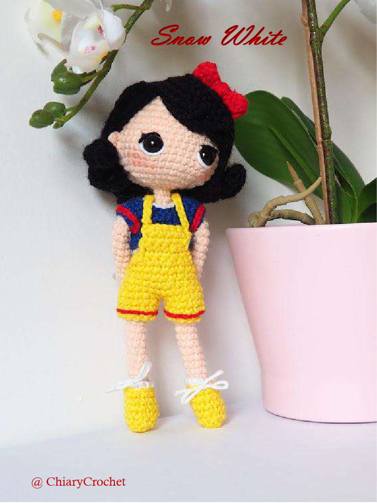 Free Snow White Amigurumi Pattern | PDF | Crochet | Embroidery