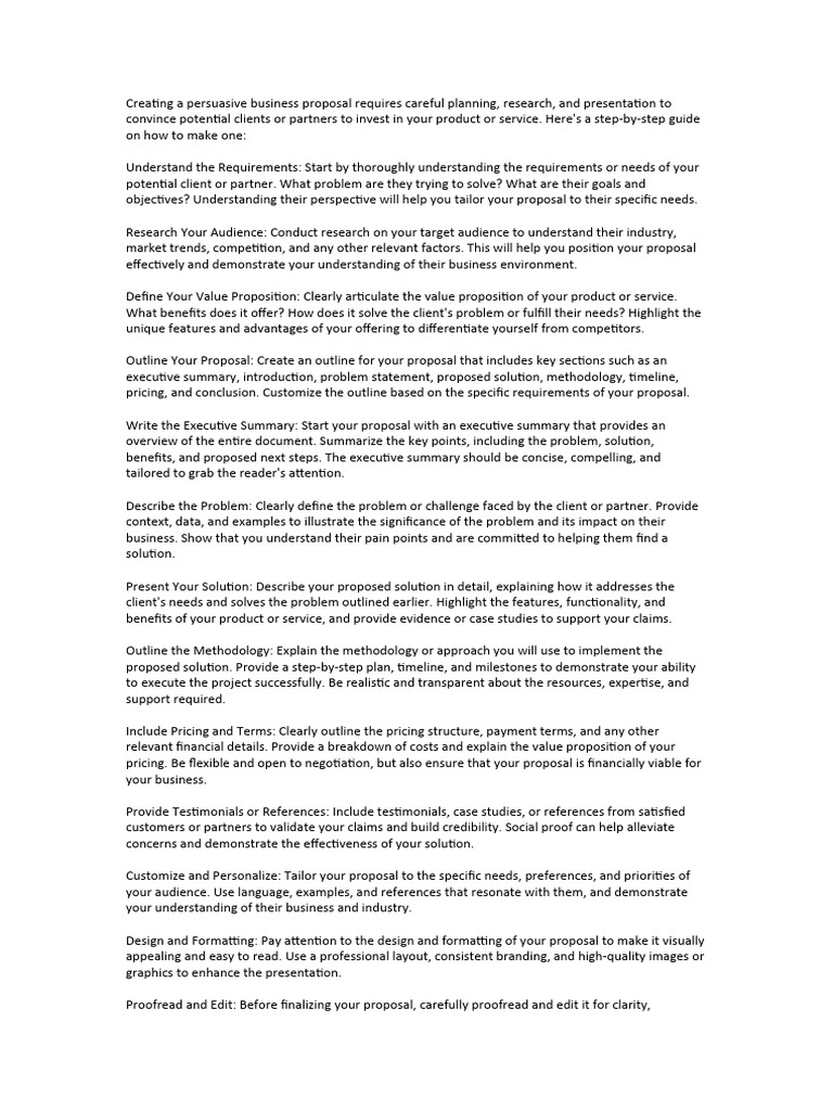 How to Write a Winning Business Proposal | PDF | Business Economics ...