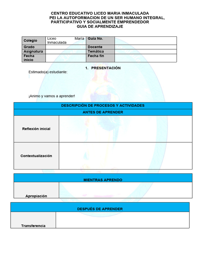 Formato de Guia de Aprendizaje 2024 | PDF