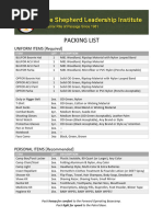 Air Assault School Packing List | PDF
