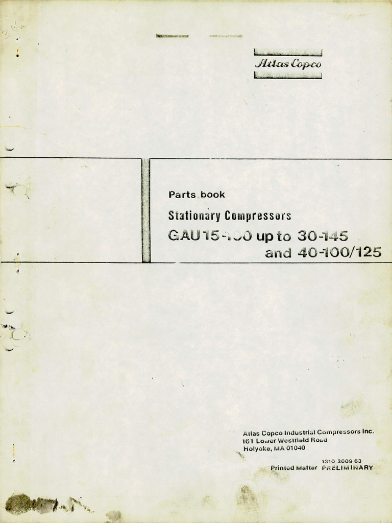 Manual Instrucciones Compresor Atlas Copco Gau20 Pdf Procesos