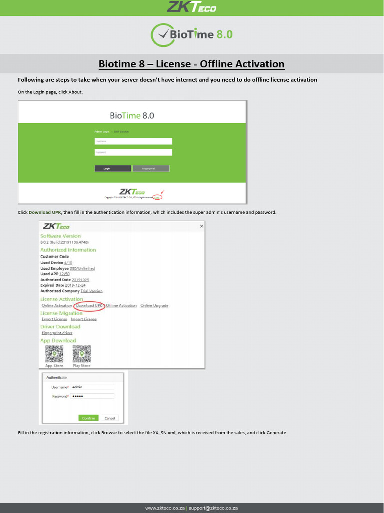 Biotime 8 - License - Offline Activation | PDF