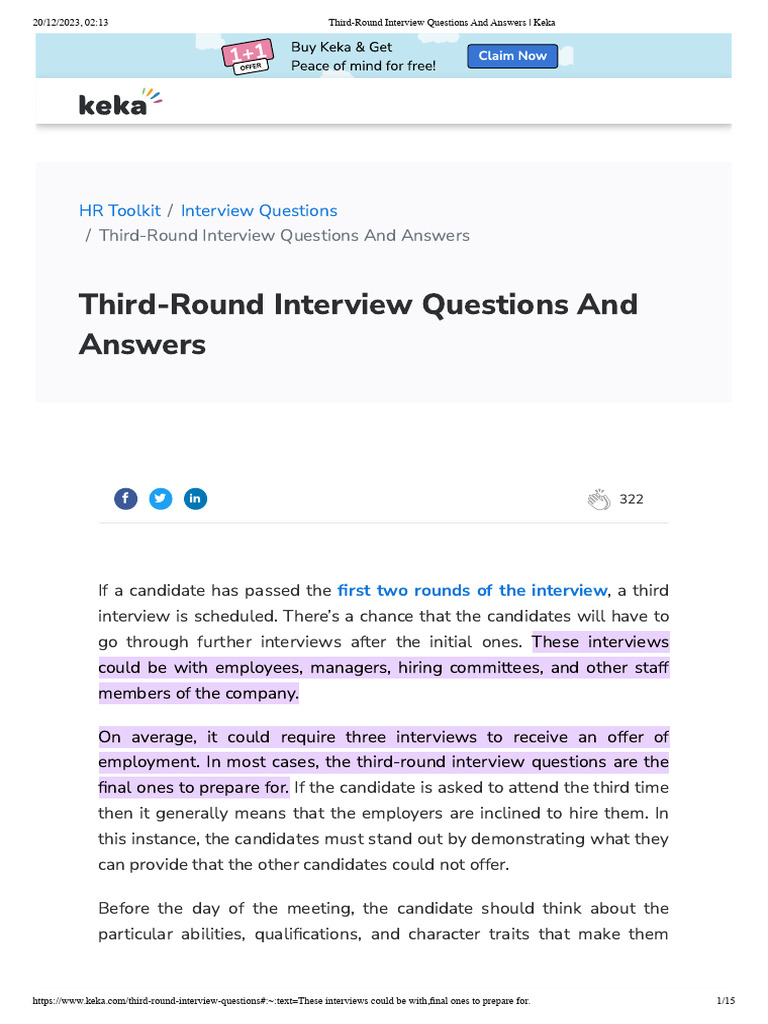Third-Round Interview Questions and Answers - Keka | PDF | Recruitment ...
