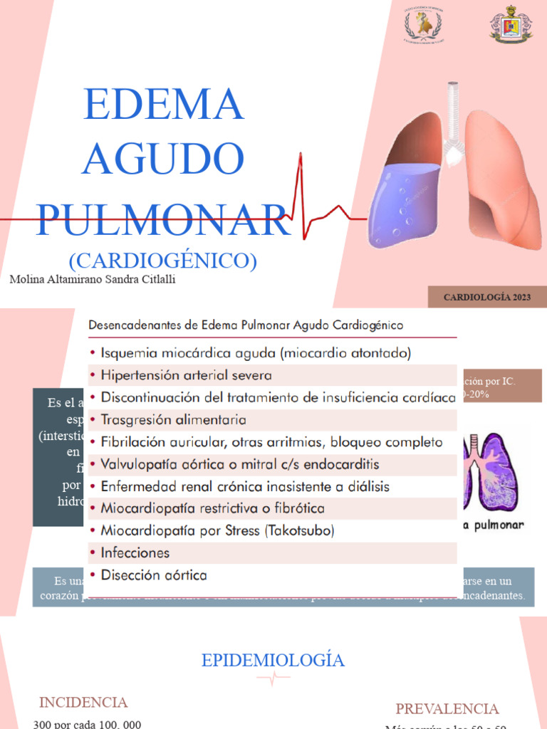 Edema Agudo Pulmonar | PDF | Insuficiencia cardíaca | Corazón