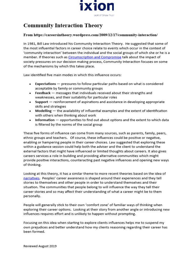 Understanding Community Interaction Theory | PDF | Thought | Community