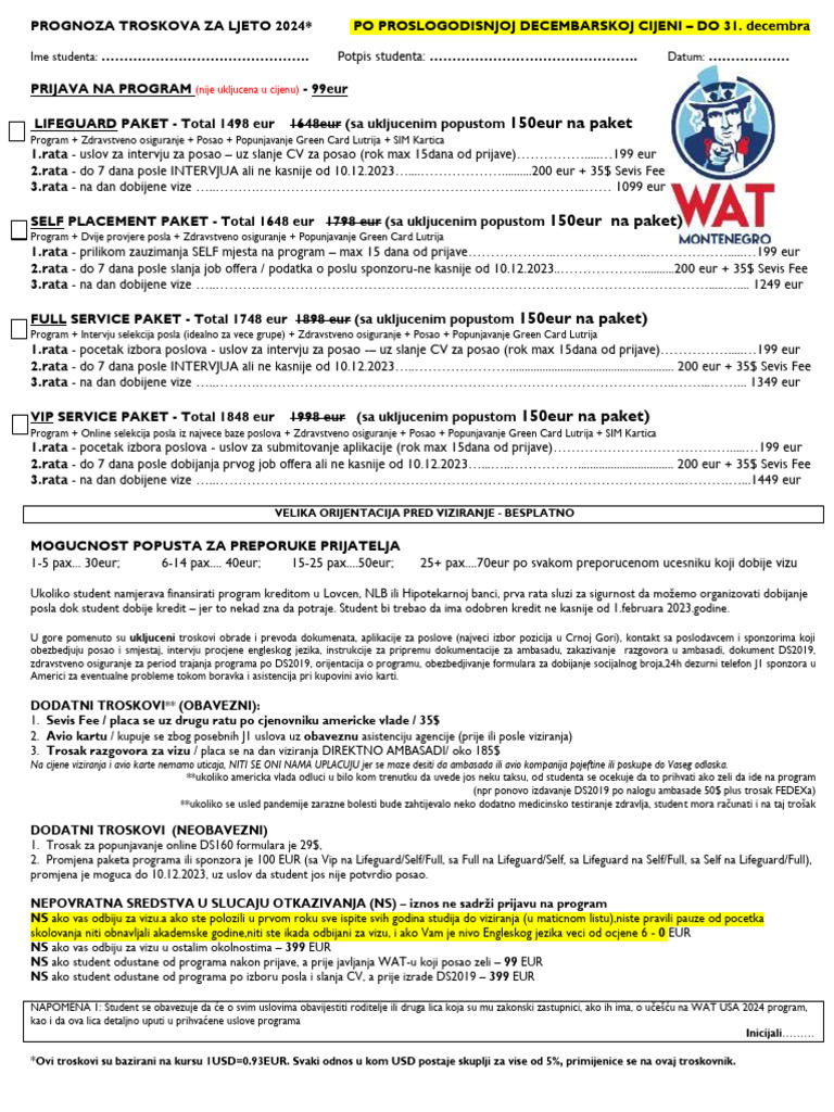2 Prognoza Troskova 2024 Do 31 Decembar | PDF