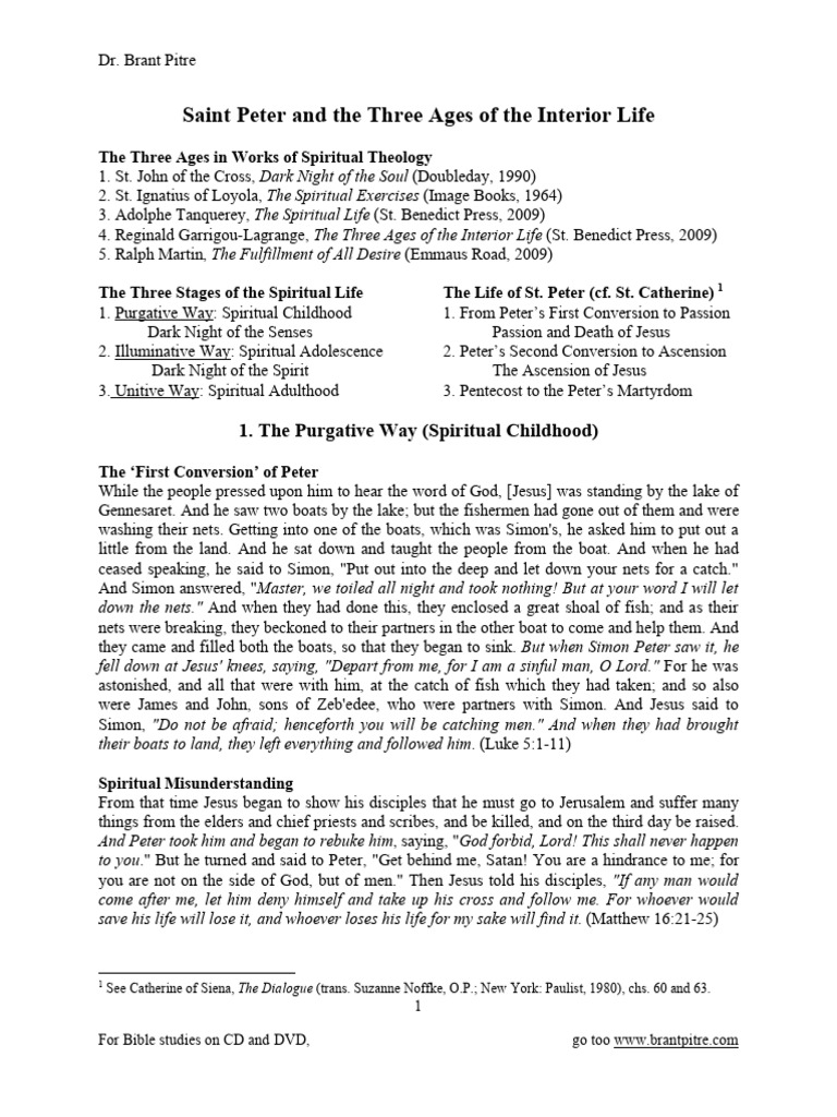 Saint Peter and The Three Ages of The Interior Life - Brant Pitre | PDF ...