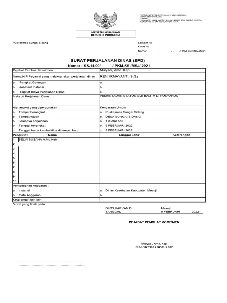 SPPD Kesga 2022 Reni Februari | PDF