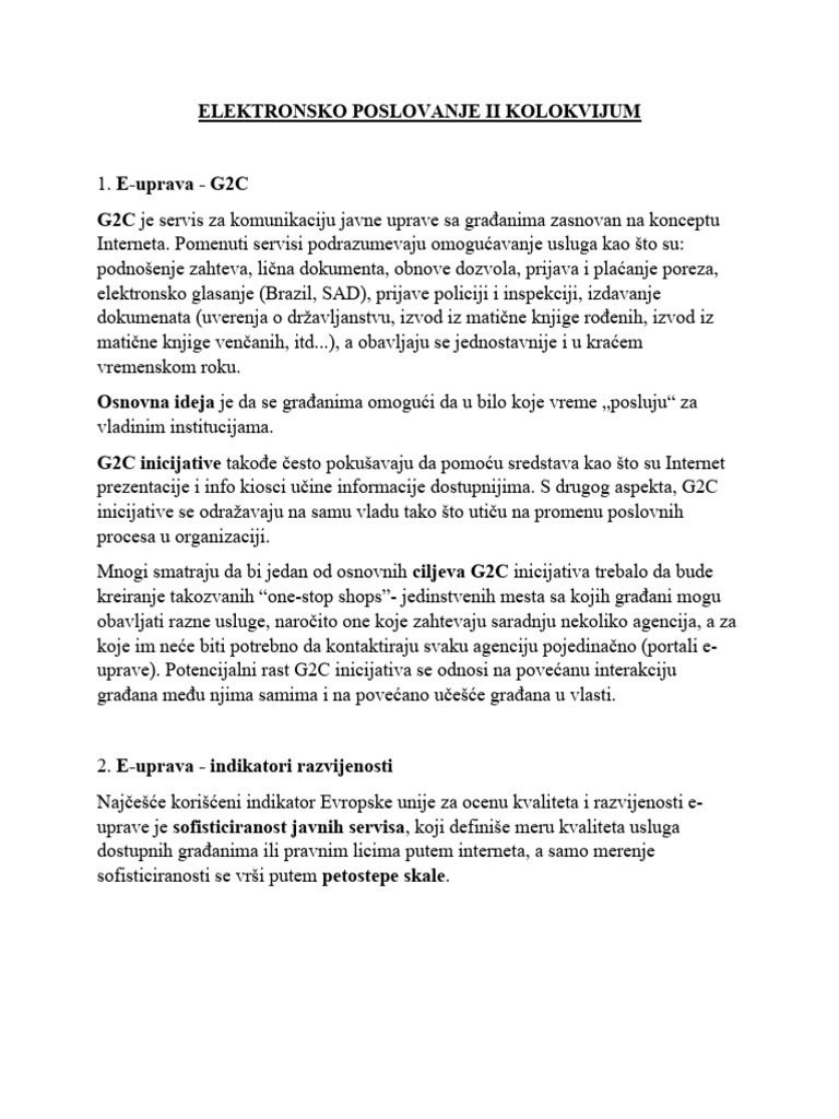 Elektronsko Poslovanje II Kolokvijum | PDF