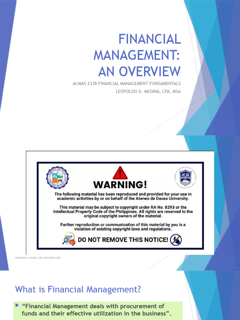 01 Financial Management An Overview | PDF | Capital Structure | Financial Capital