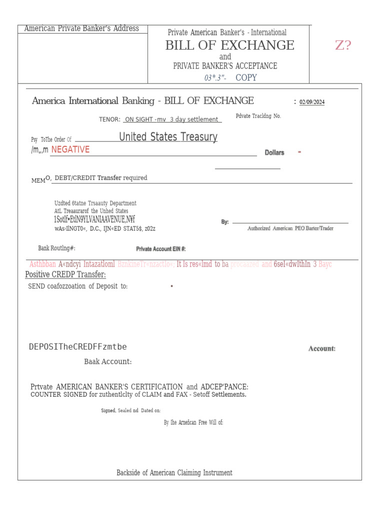 Bill of Exchange Format in Word - 2 | PDF