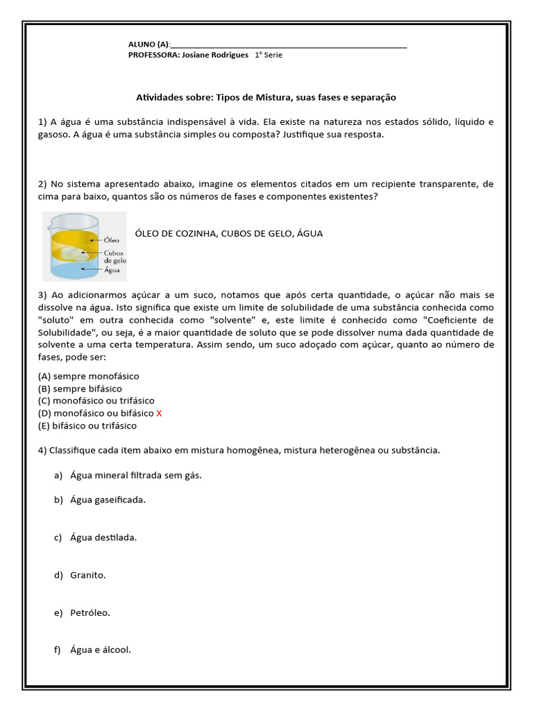 Atividade de Substâncias e Misturas | PDF