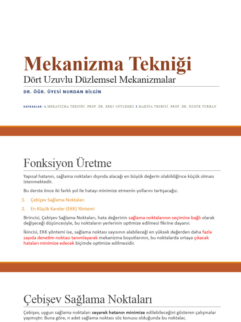 MekanizmaTekniği Ders12 | PDF