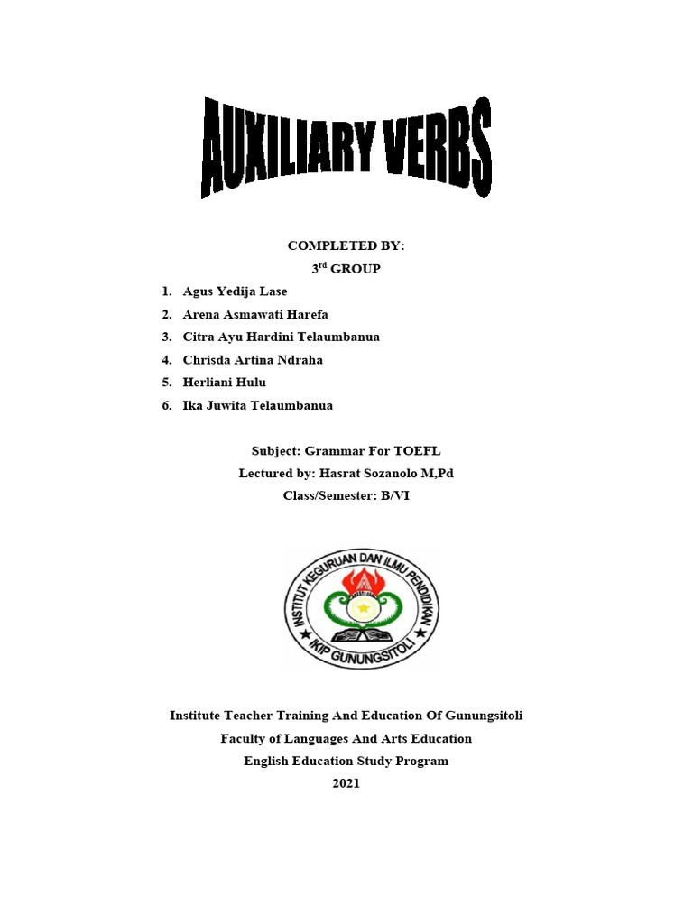 Auxiliary Verb | PDF | Verb | Linguistic Typology