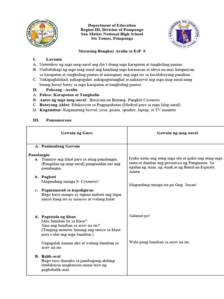 Detailed Lesson Plan KARAPATANG PANTAO | PDF