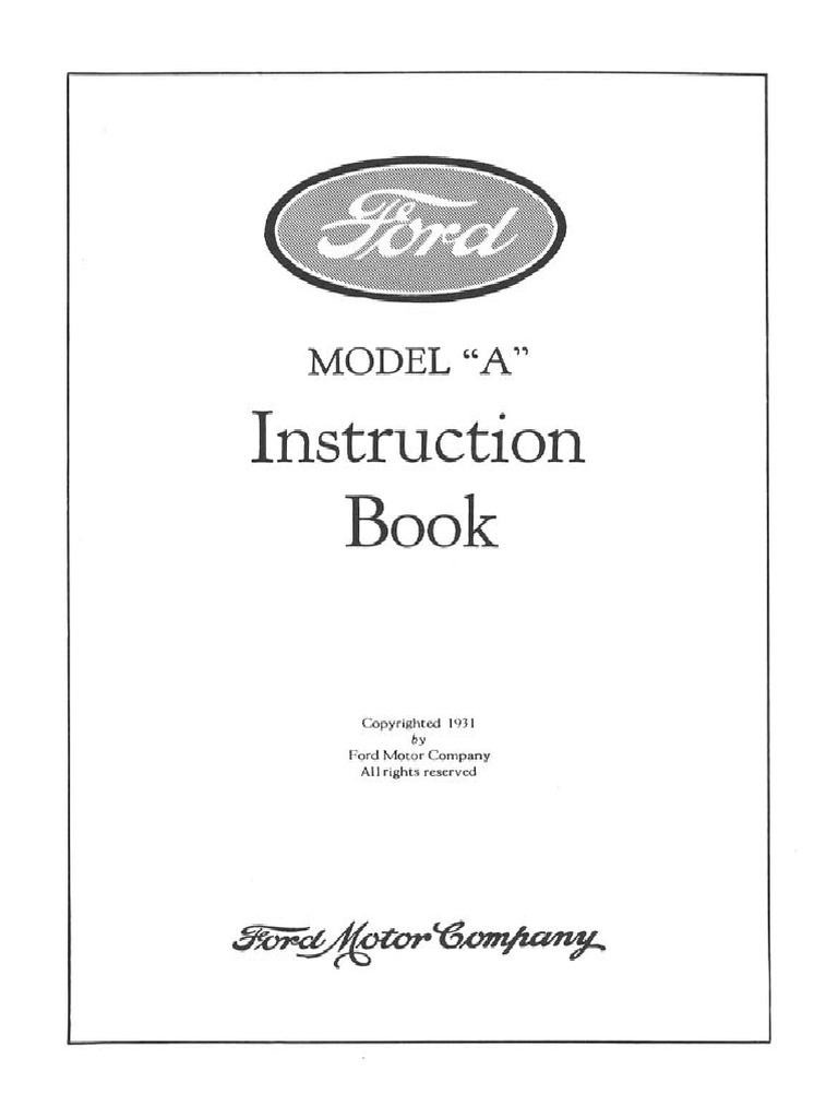 Ford Owners Manual 1931 | PDF