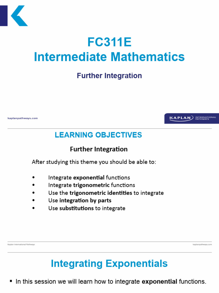 Further Integration - Presentation | PDF | Integral | Function (Mathematics)