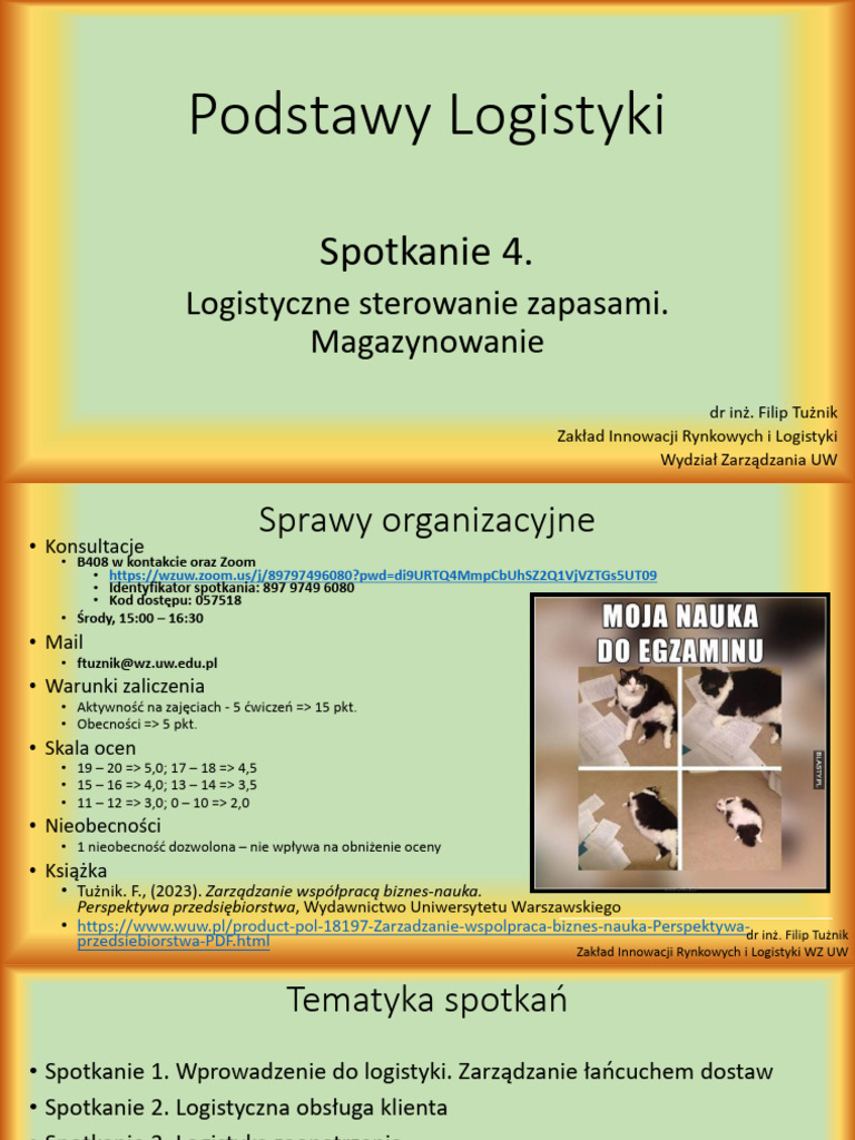 Podstawy Logistyki - WZ - 4 - 23 | PDF