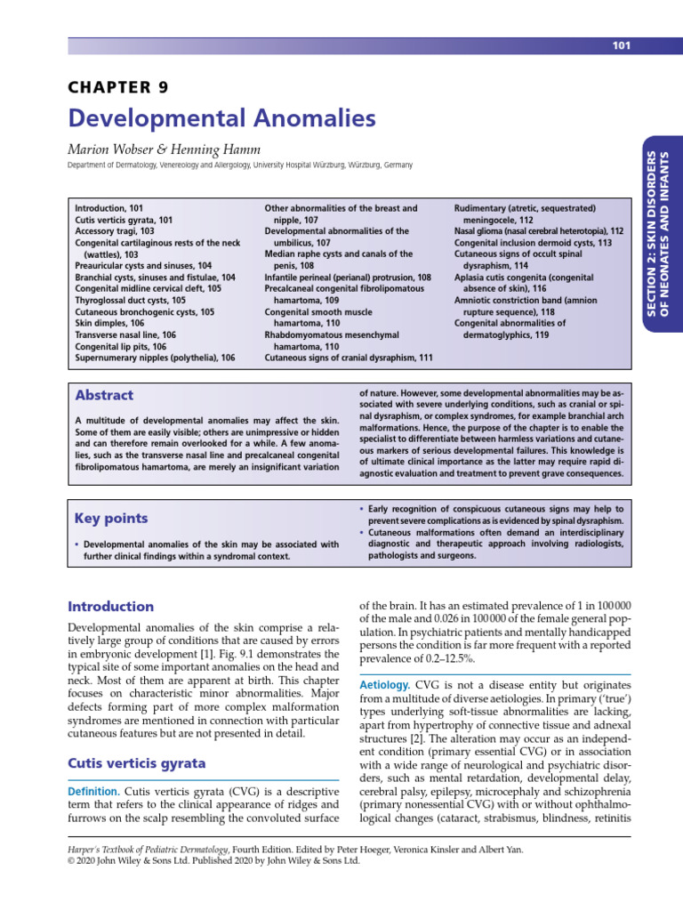 9 Developmental Anomalies | PDF | Medical Specialties | Clinical Medicine