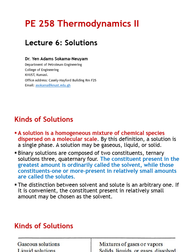 PE258 Lecture 6 | PDF | Quantity | Chemical Substances