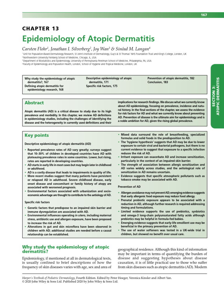 13 Epidemiology of Atopic Dermatitis | PDF | Dermatitis | Allergy