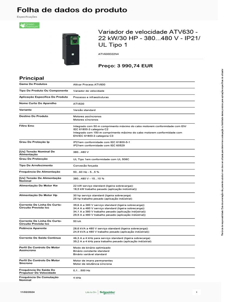 Schneider Electric - Altivar-Process-ATV600 - ATV630D22N4 | PDF ...