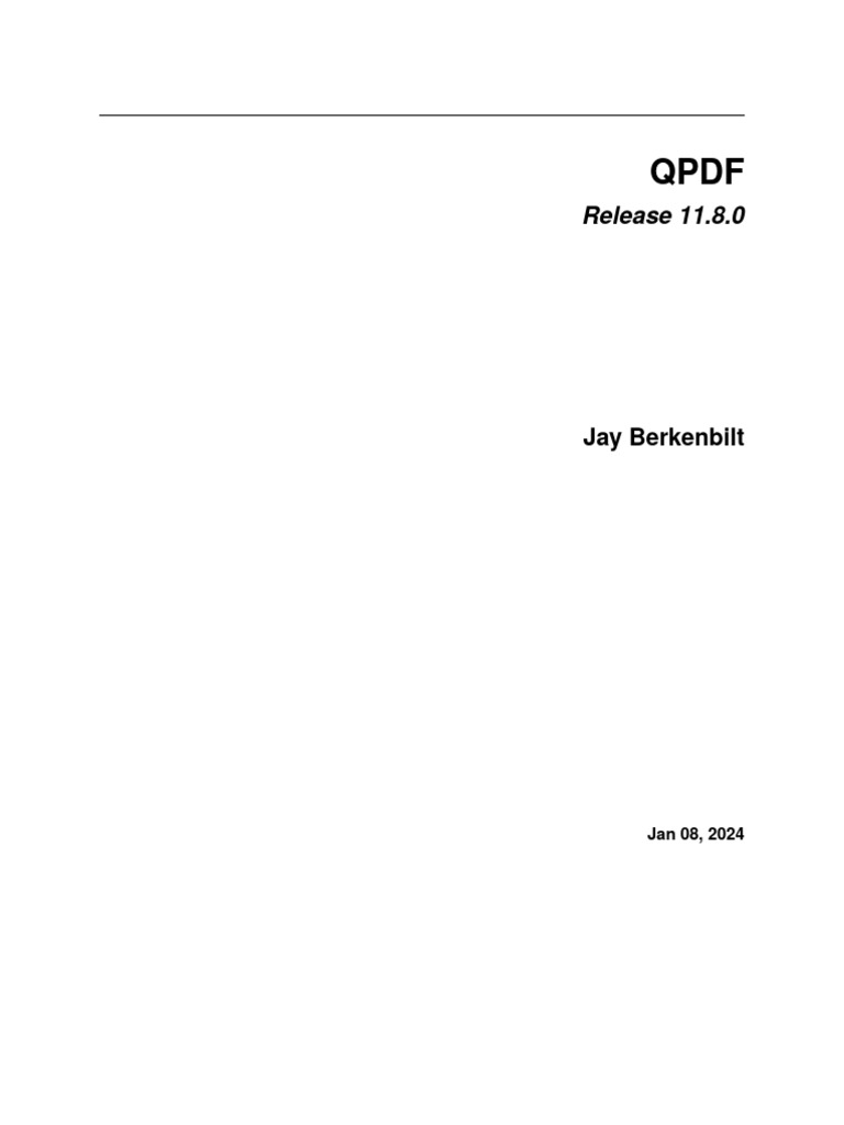 QPDF User Manual 2024 | PDF | Library (Computing) | Command Line Interface QPDF User Manual 2024 | PDF | Library (Computing) | Command Line Interface
