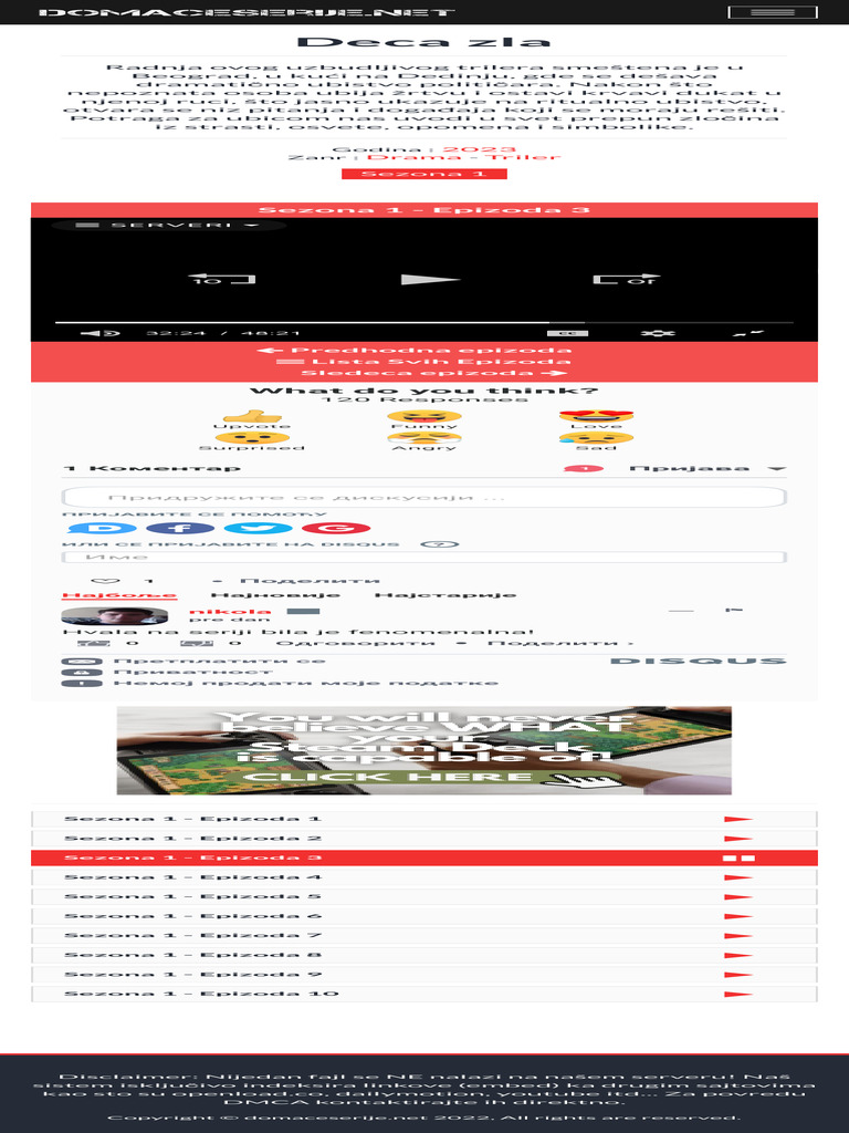 Deca Zla Epizoda 3 Gledaj Online Seriju | PDF