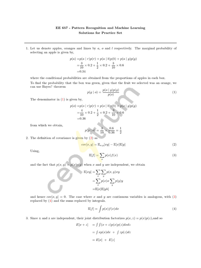 Solutions_for_Practice_Set | PDF | Eigenvalues And Eigenvectors | Matrix (Mathematics)