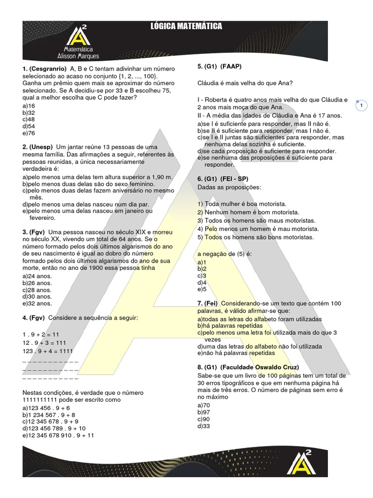 Raciocínio Lógico para o 4º Ano | PDF | Triângulo | Lógica matemática