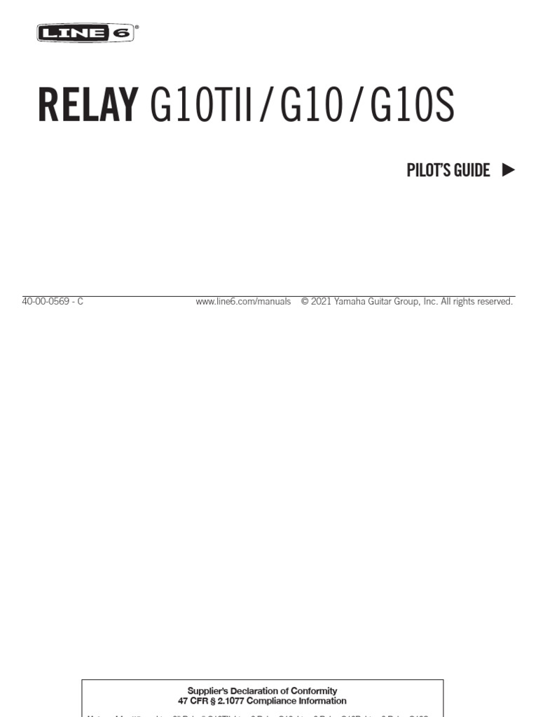 Relay G10TII - G10 - G10S Pilot's Guide - English | PDF | Amplifier | Usb
