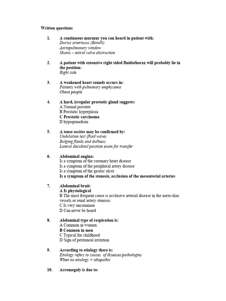Internal Propedeutics MCQ - S | PDF | Heart | Electrocardiography