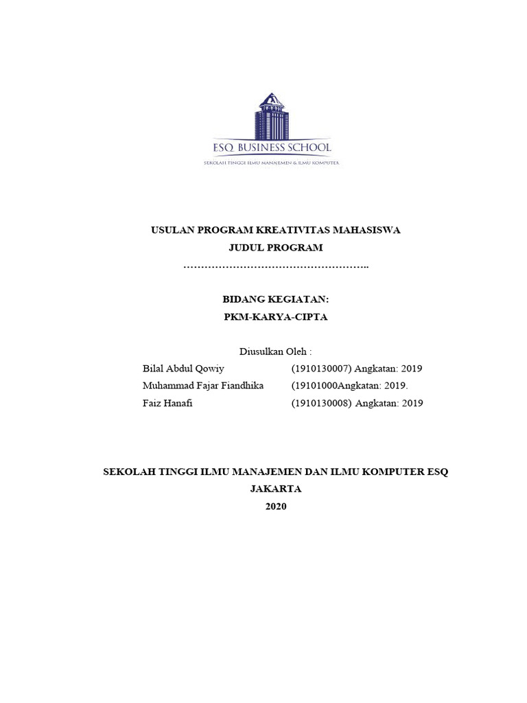 Template Proposal PKM (Edited) | PDF