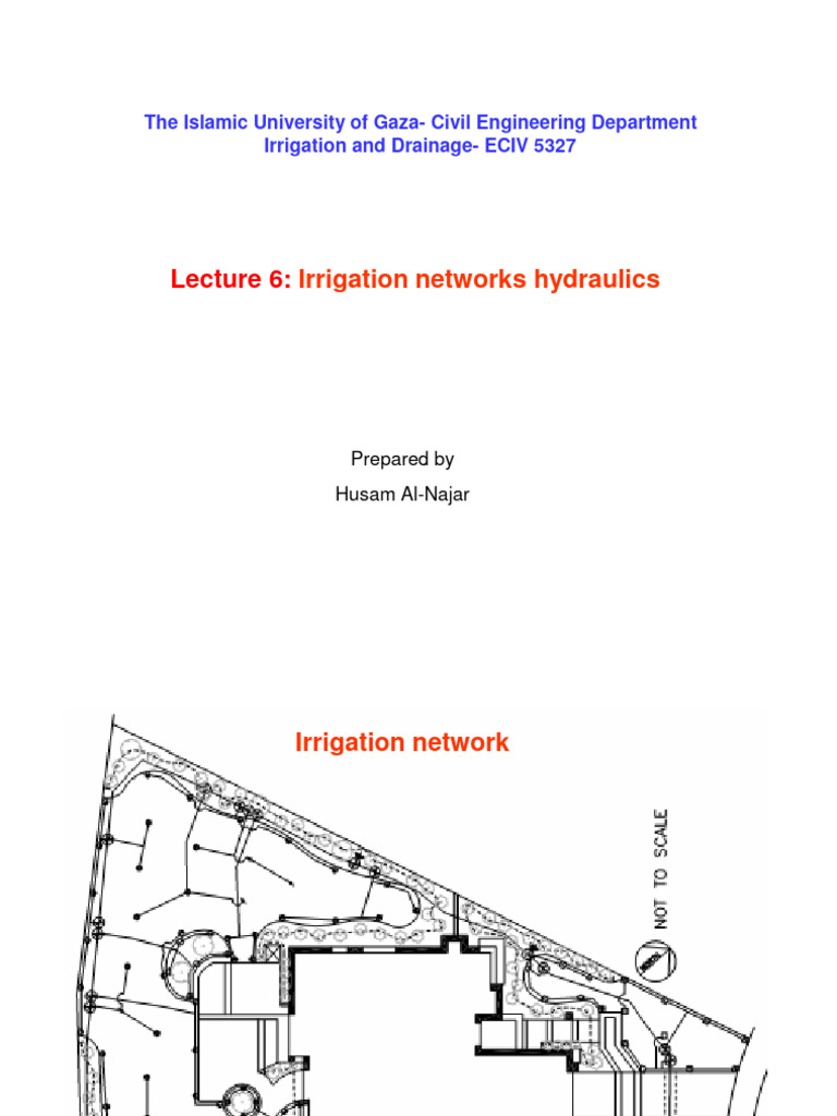 L6 Irrigation Networks Hydraulics | PDF | Pump | Manufactured Goods