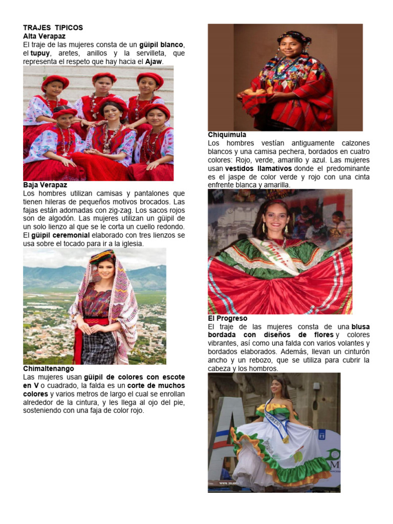 Trajes Típicos de Guatemala: Variedad Cultural | PDF | Ropa | Falda