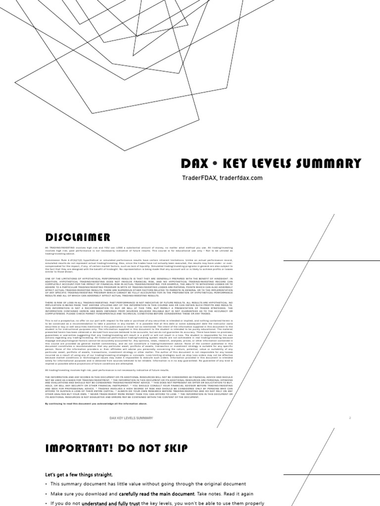 Dax Key Levels Summary | PDF