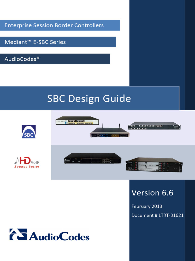 LTRT-31621 SBC Design Guide | PDF | Session Initiation Protocol ...