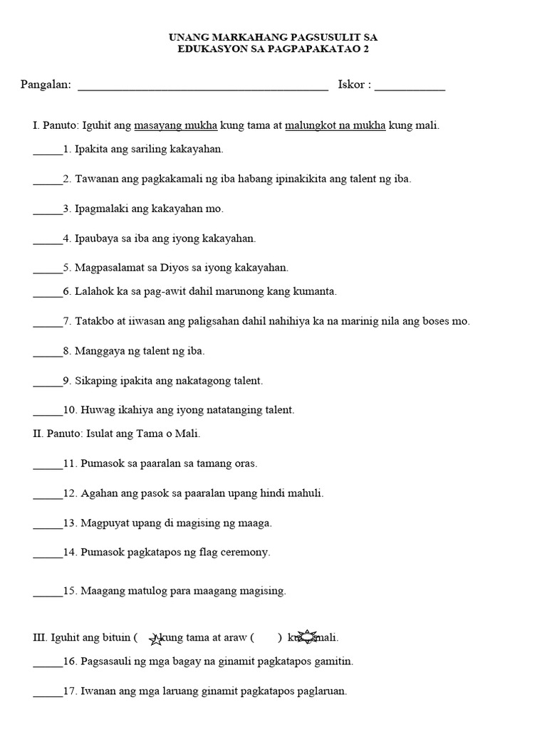 PT_ESP 2_Q1 V2 | PDF