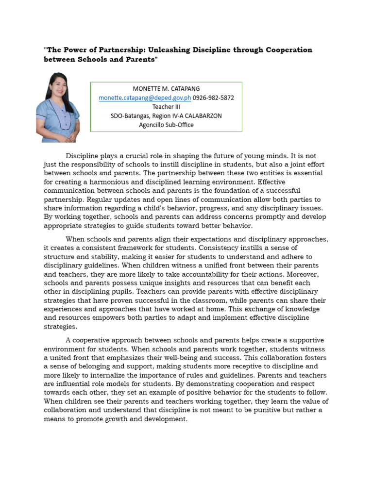 The Power of Partnership | PDF | Disciplines | Teachers