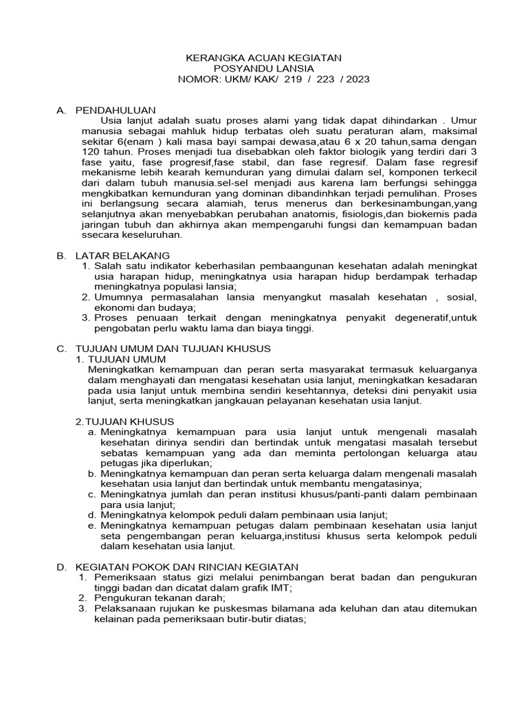 Kak Posyandu Lansia 2023-1-1-1 | PDF