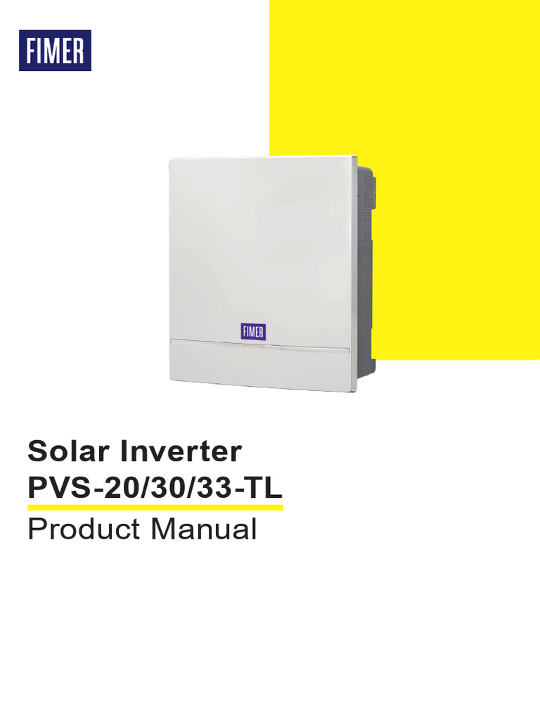 Fimer Pvs-20!30!33-Tl Product Manual en Reva 0 | PDF | Power Inverter ...