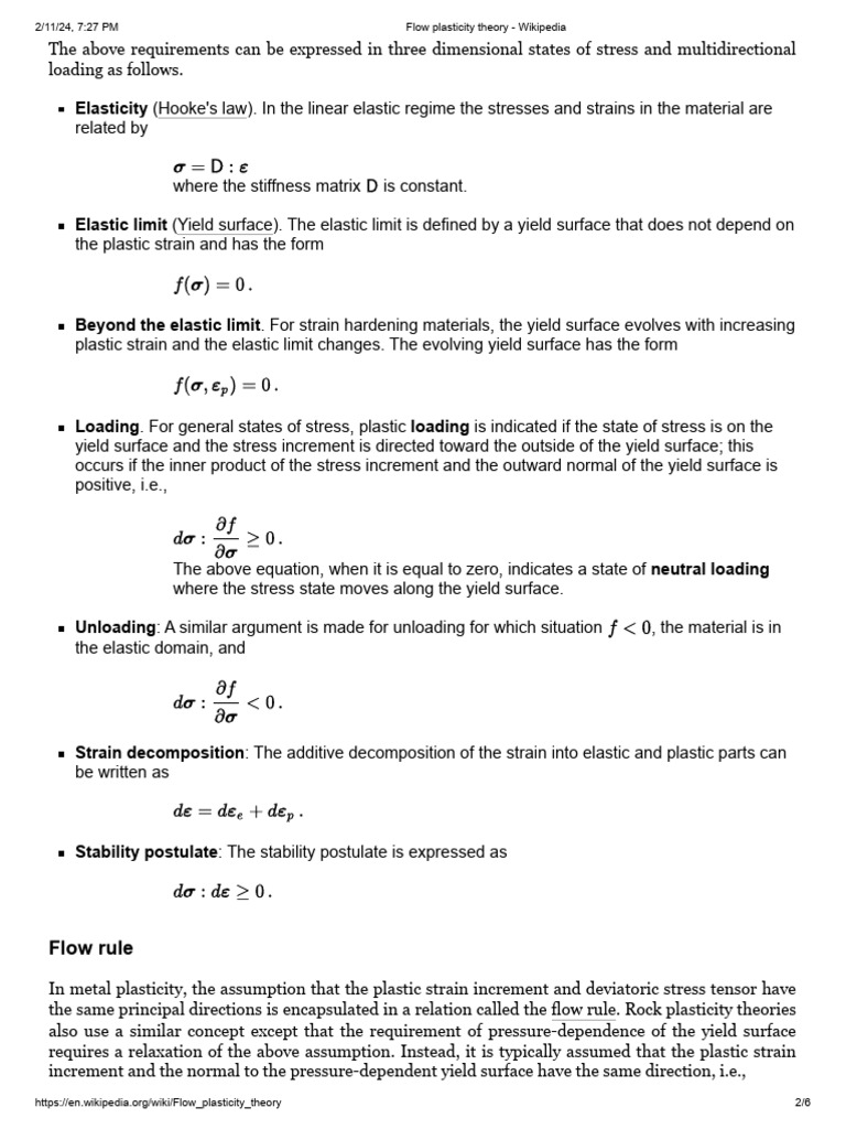 Flow Plasticity | PDF | Plasticity (Physics) | Deformation (Engineering)